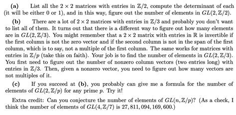 solved a list all the 2×2 matrices with entries in z 2