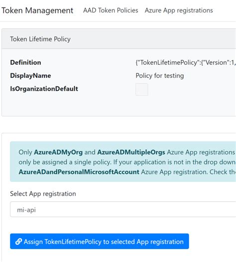 azure ad access token lifetime policy management in asp core software engineering