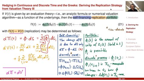 lecture computational finance numerical methods 18 hedging in continuous time youtube