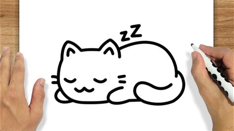 COMO DESENHAR UM GATO KAWAII DORMINDO YouTube