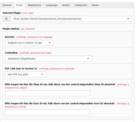 Plugin Janolaw Service Janolaw Service Documentation