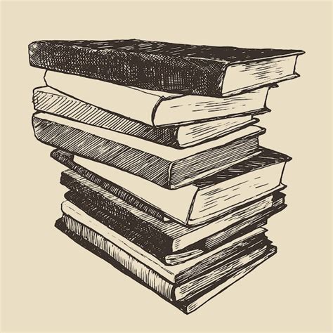 Pilha Pilha De Livros Antigos Ilustra O Vetorial Desenhada M O