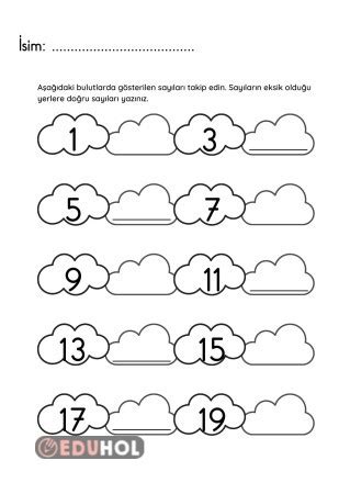 20Ye Kadar Sayma Bulutlara Ya Eduhol Etkinlik İndir Oyun Oyna