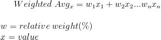 Weighted Average Formula