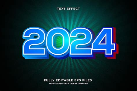 2024 Efecto De Texto 3d Vector Premium