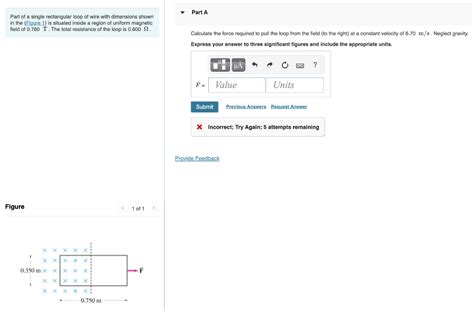 solved part a part of a single rectangular loop of wire with