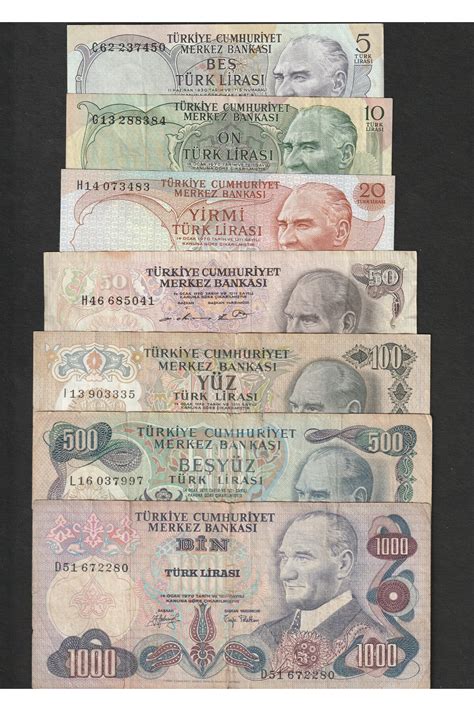 escoines koleksiyon 6 Emisyon 5 10 20 50 100 500 1000 Türk Lirası tam