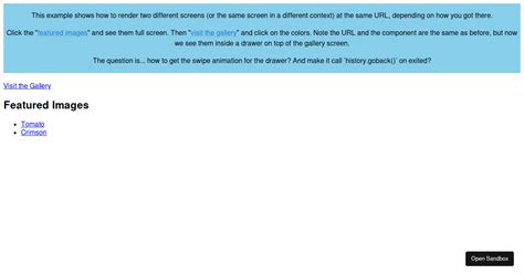 React Router Modal Gallery W Material Ui V Swipeable Drawer