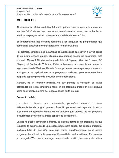 multihilos pdf pdf hilo computación scratch lenguaje de programación