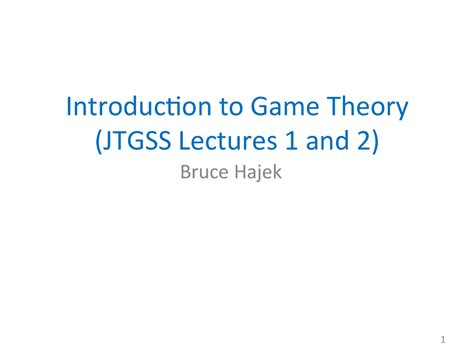 lecture slides introduction to game theory docsity