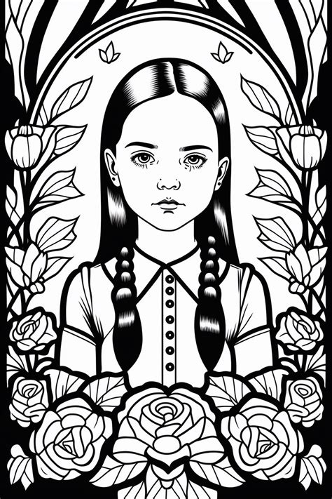 Libro De Colorear Mi Rcoles Addams Merlina Addams Wednesday Etsy Espa A