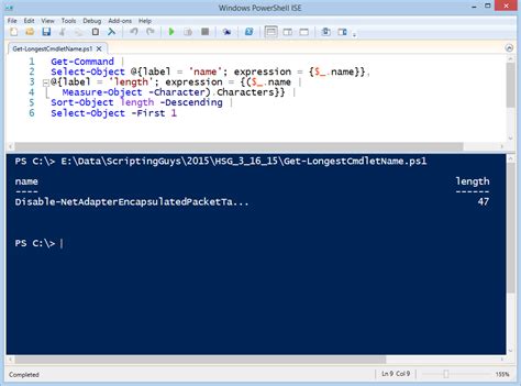 weekend scripter use powershell to find longest cmdlet name scripting blog [archived]