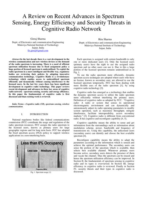 pdf a review on recent advances in spectrum sensing energy efficiency and security threats in