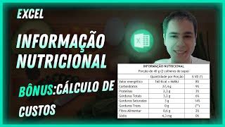 Planilha para cálculo de informação nutricional Bônus Doovi