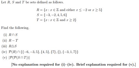 solved let r s and t be sets defined as follows r {x x