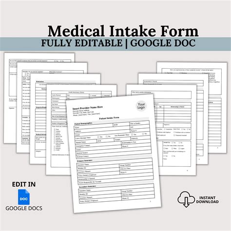 Patient Health History Template For Health Care Office Printable