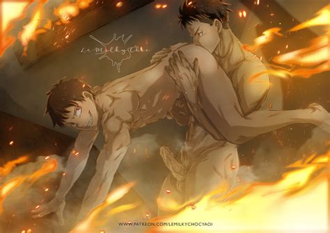 Akitaru Oubi And Shinra Kusakabe En En No Shouboutai Drawn By