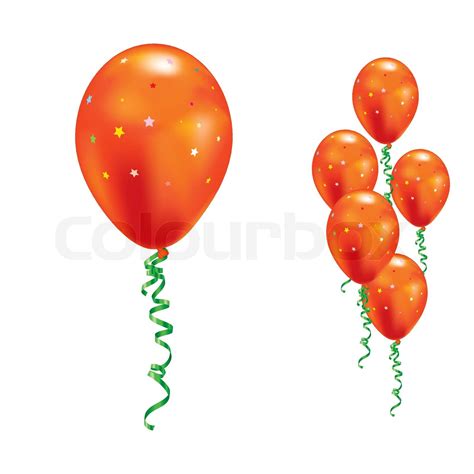 Orange Balloner Med Stjerner Og B Nd Vector Illustration Stock Vektor