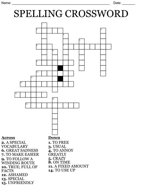 SPELLING CROSSWORD WordMint
