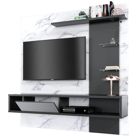 Painel Bancada Suspensa para Tv Até 55 Pol Oceano C05 Calacatta Preto