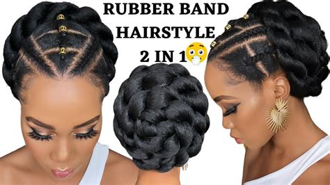 EASY RUBBER BAND HAIRSTYLE ON NATURAL HAIR Protective Style Tupo1