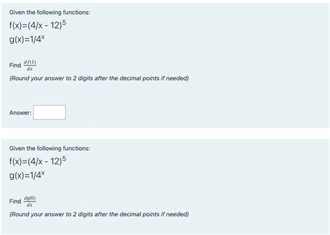 solved given the following functions