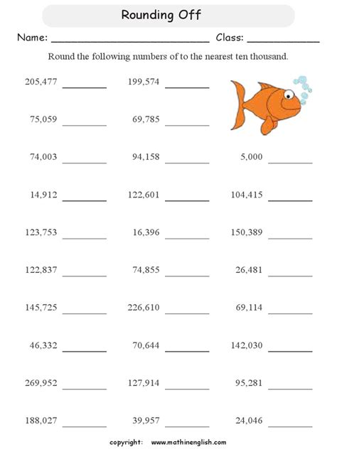 Rounding To Nearest Ten Thousand Worksheet Practice Sheets Exercises
