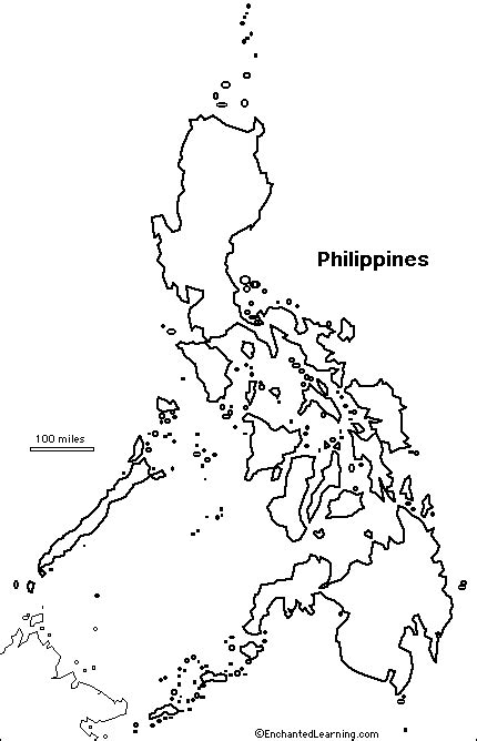 Outline Map Philippines EnchantedLearning