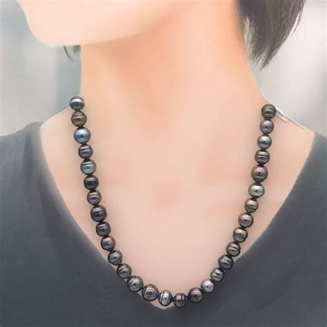 DIY TAHITIAN MULTI Color Collar De Perlas Negras Genuinas Etsy