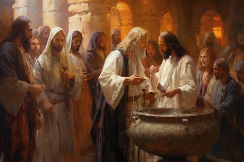 Premium Photo Jesus Christ Turns Water Into Wine Religion Bible