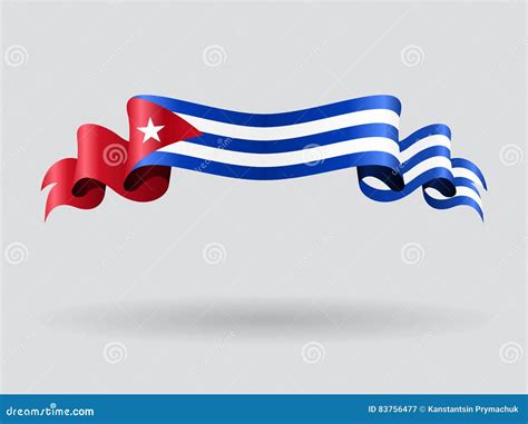 Cuban Wavy Flag Vector Illustration Stock Vector Illustration Of