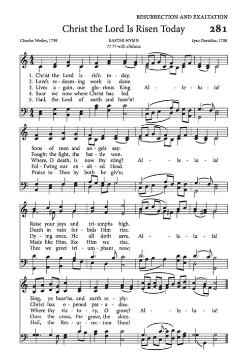 Psalms And Hymns To The Living God 281 Christ The Lord Is Ris N Today