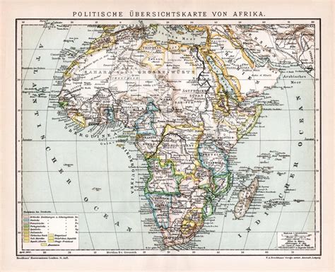 Moderne einzigartige bedruckte Politische Übersichtskarte Von Afrika
