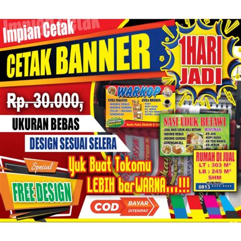 Jual Spanduk Banner Custom Banner Free Design Baliho Mmt Banner