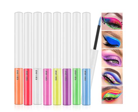 Neon Eyeliner Set 8 Colors UV Glow Liquid Eyeliner Luminous