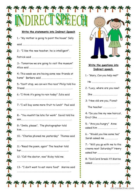 INDIRECT SPEECH Français FLE fiches pedagogiques pdf doc