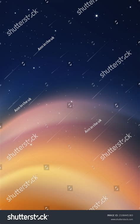 Night Sky Stars Shining Comet Falling Stock Vector Royalty Free