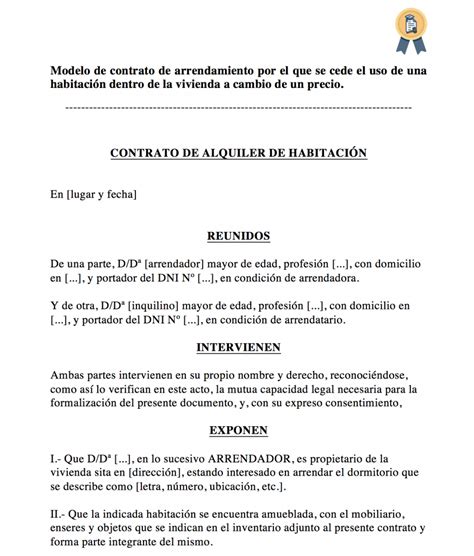 Modelo De Contrato De Arrendamiento De Vivienda Amueblada Actualizado