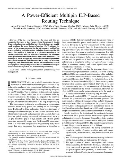 pdf a power efficient multipin ilp based routing technique