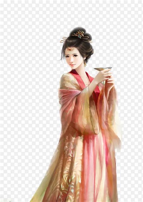 古风优雅盛装女生手绘PNG图片素材下载 图片编号qjkzlazn 免抠素材网