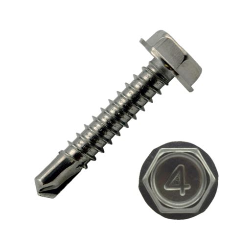 Hex Head Self Drilling Screws With Bonded Neoprene Washer 18 8