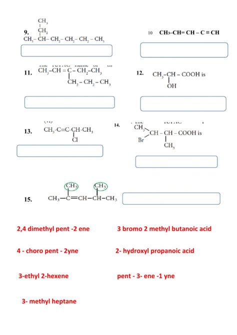 Iupac Naming Practice With Answers