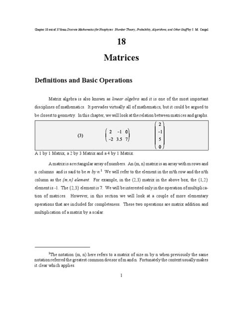 18 matrices pdf matrix mathematics vertex graph theory