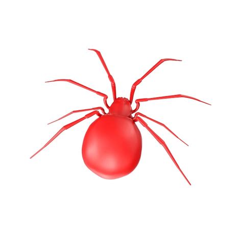 Uma aranha vermelha está em um fundo branco e está em um fundo branco