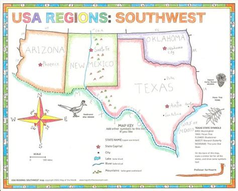 USA Regions Southwest Maps For The Classroom