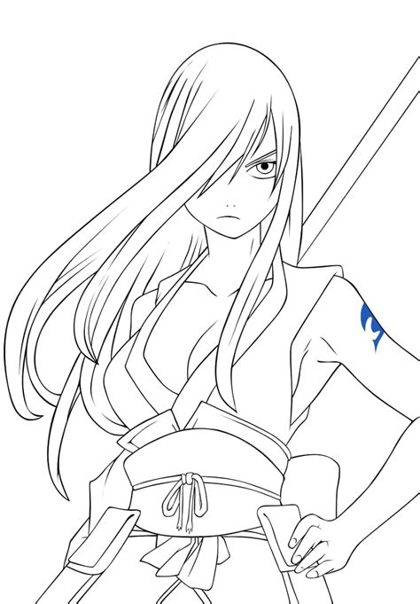 Coloriage erza scarlett fairy tail télécharger et imprimer gratuit
