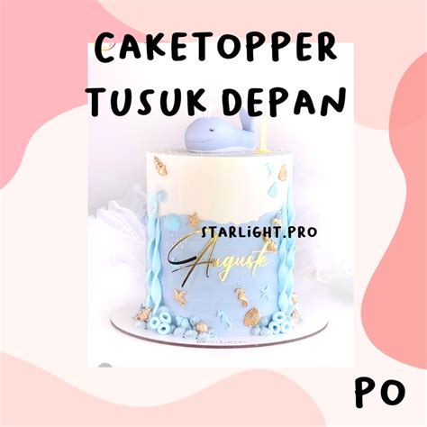 Jual Topper Cake Caketopper Hiasan Kue Custom Nama Tusuk Depan Topper