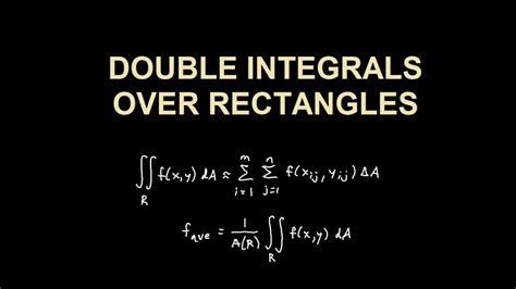 double integrals over rectangles youtube