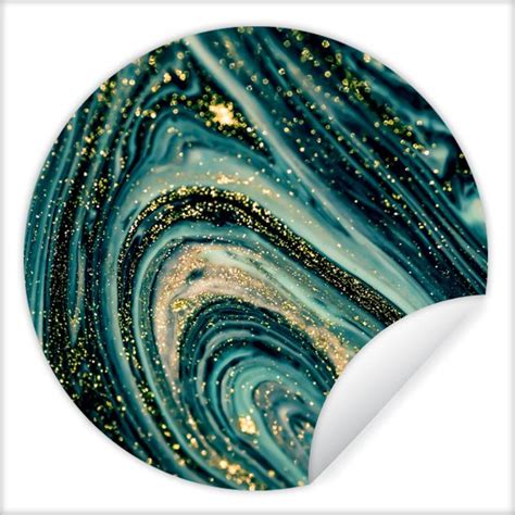 WallCircle Muurstickers Behangcirkel Marmerlook Luxe Goud