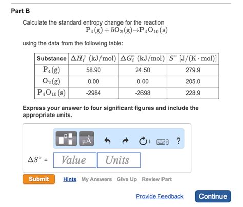Solved Calculate The Standard Entropy Change For The Chegg